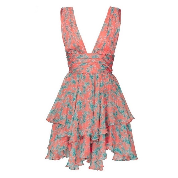 Caroline Constas | Dresses | Caroline Constas Paros Floral Ruffle Mini Dress | Poshmark